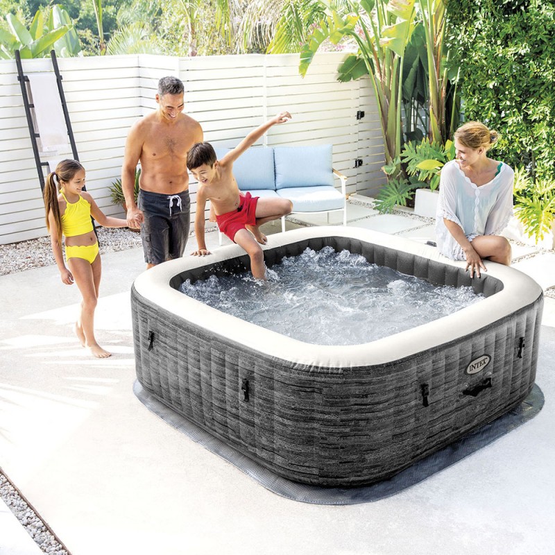 Jacuzzi gonflabil cu hidromasaj Greystone Bubble Spa Intex, 140 duze ...