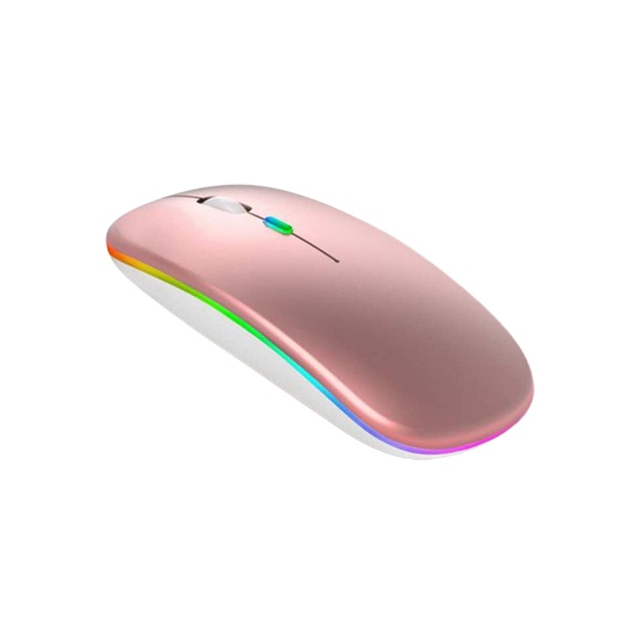 Mouse Wireless Reincarcabil, Iluminare RGB, Bluetooth 5.1 si 2.4GHZ ...