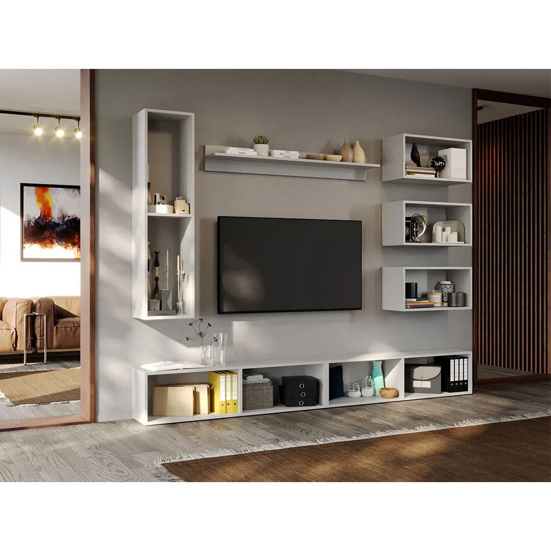 Set Mobila Living, Storm, Ferara cu Alb, C11, L 240 x A 25 x H 185 cm ...