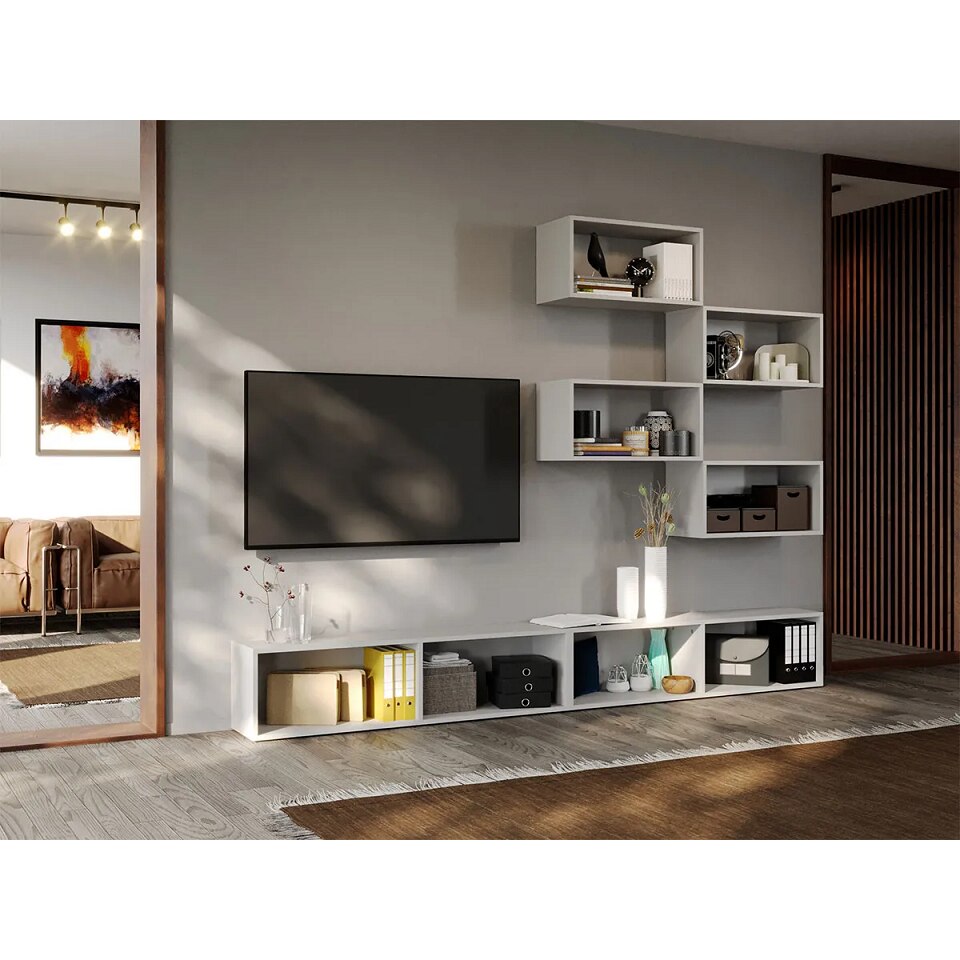 Set Mobila Living, Poem, C16, Stejar Auriu, L 240 x A 25 x H 185 cm ...