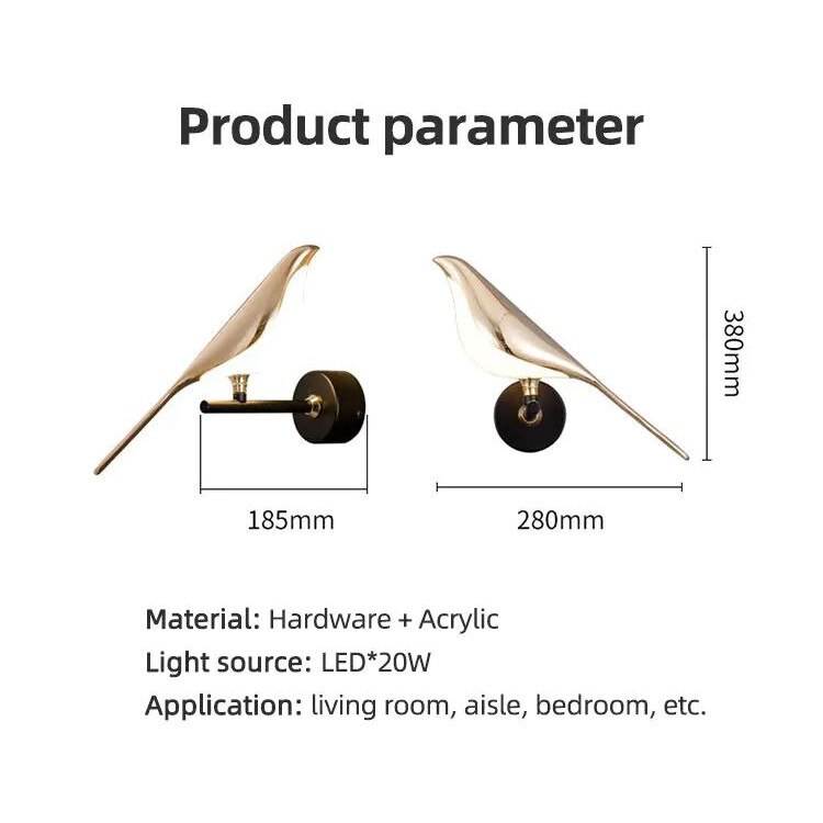 Lampa de perete cu led in forma de pasare - eMAG.ro