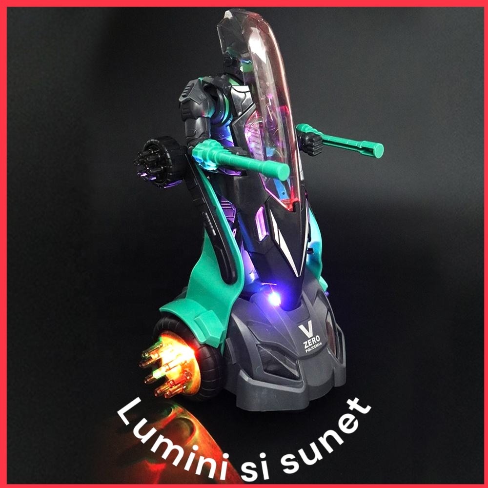 Jucarie masina spatiala, rotire 360 grade, robot transformers, efecte ...