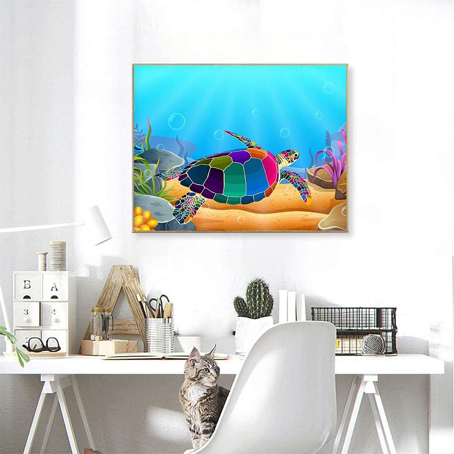 Set pictura pe numere, panza pe rama lemn, dimensiune 40x30, vopsea ...