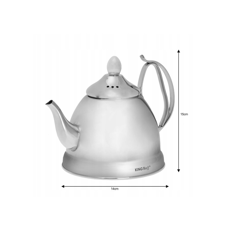 Ceainic cu sita din inox, 1l argintiu, Kinghoff - eMAG.ro