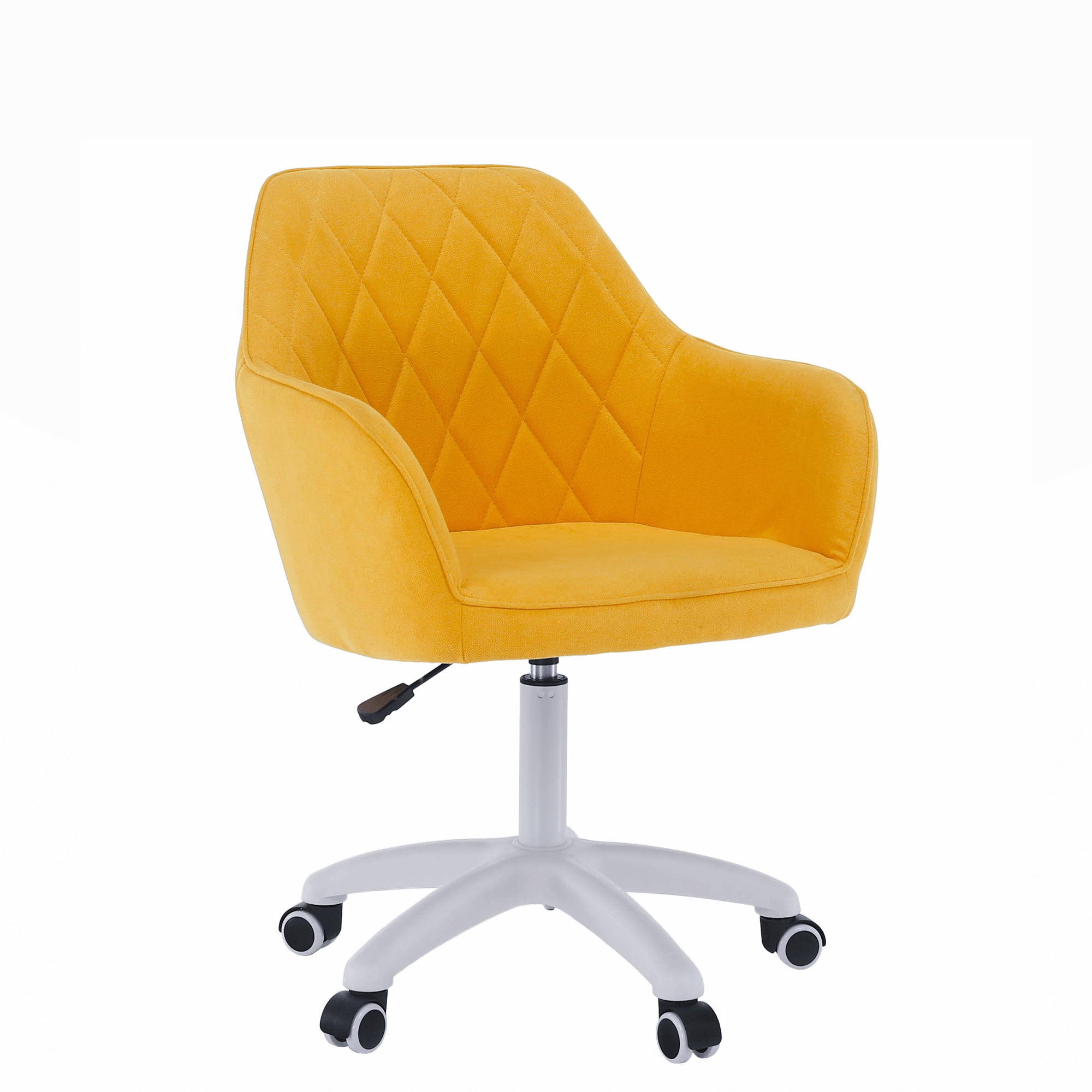 Scaun de birou, galben, inaltime reglabila, cu roti, 60x62x85-100 cm ...