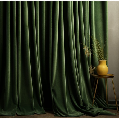 Set draperii Catifea Verde Brad, 2 buc x 200 cm lungime / 240 cm ...
