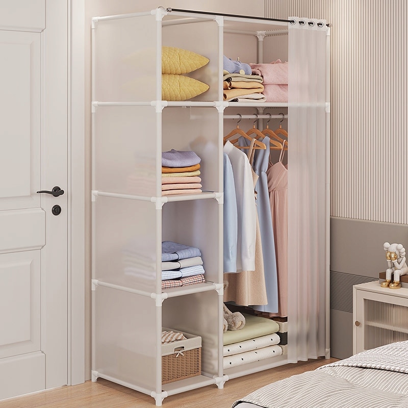 Dulap modular, EL136, Plastic/Metal, 162.5 x 70.5 x 44.5 cm, Alb - eMAG.ro