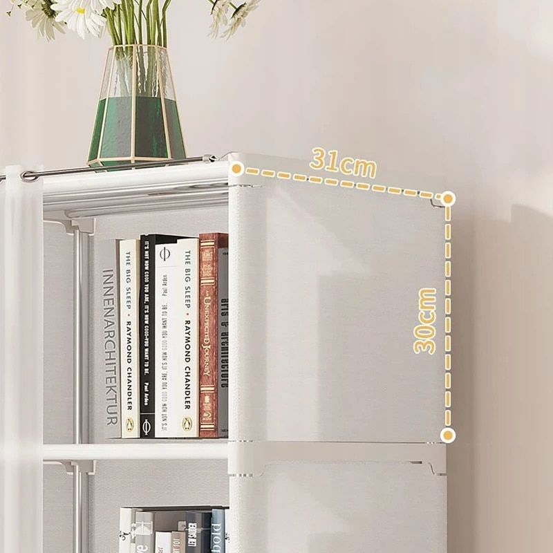 Dulap modular pentru haine, Metal, 8 rafturi,125x28x80cm, Alb - eMAG.ro