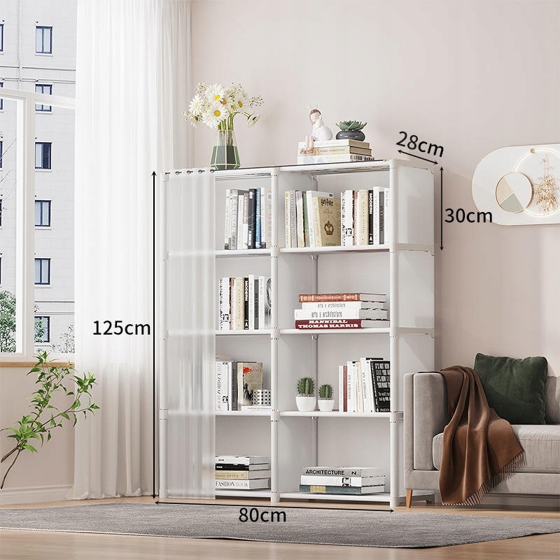 Dulap modular pentru haine, Metal, 8 rafturi,125x28x80cm, Alb - eMAG.ro