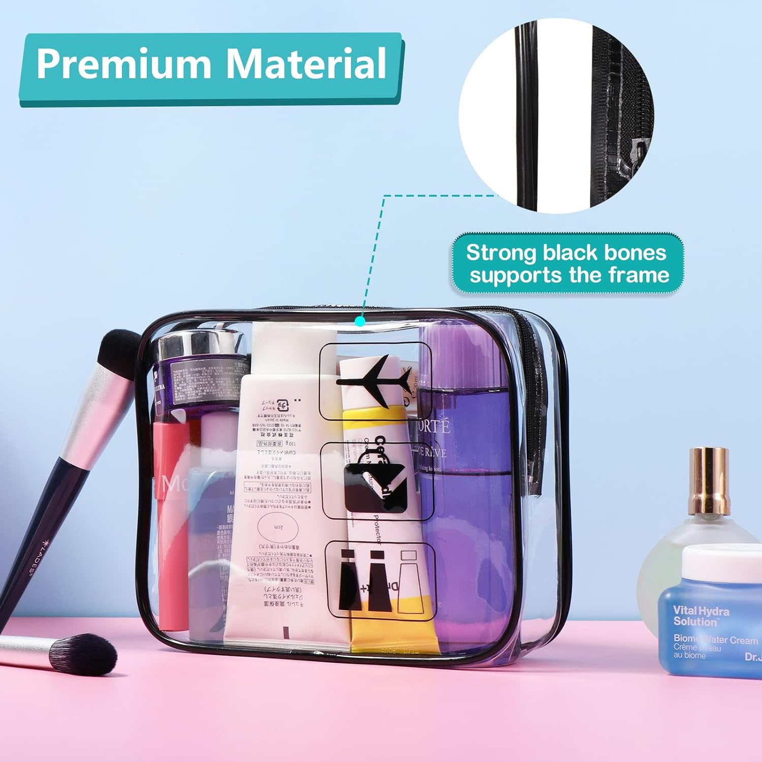 Geanta de machiaj, ComResi, PVC, Transparent - eMAG.ro