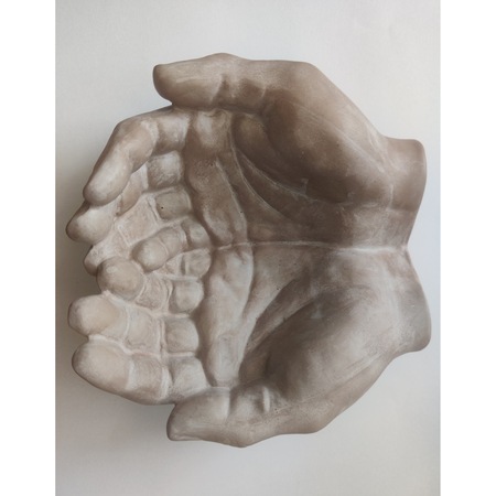 Scrumiera in forma de maini din ciment -Lucrata manual- ArtFelea- Gri ...