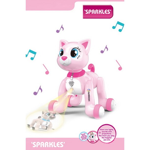 Pisica robot, Loka®, Cu telecomanda, 28 functii, Sunete si lumini ...