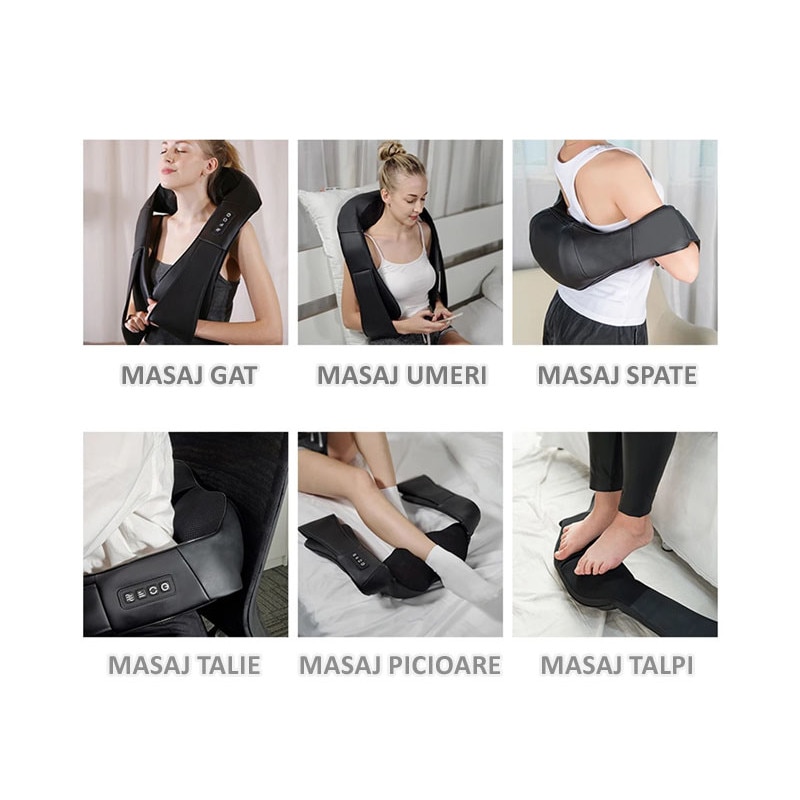 Aparat de masaj NEXTLY pentru gat, spate, umeri, picioare, talpi, talie ...
