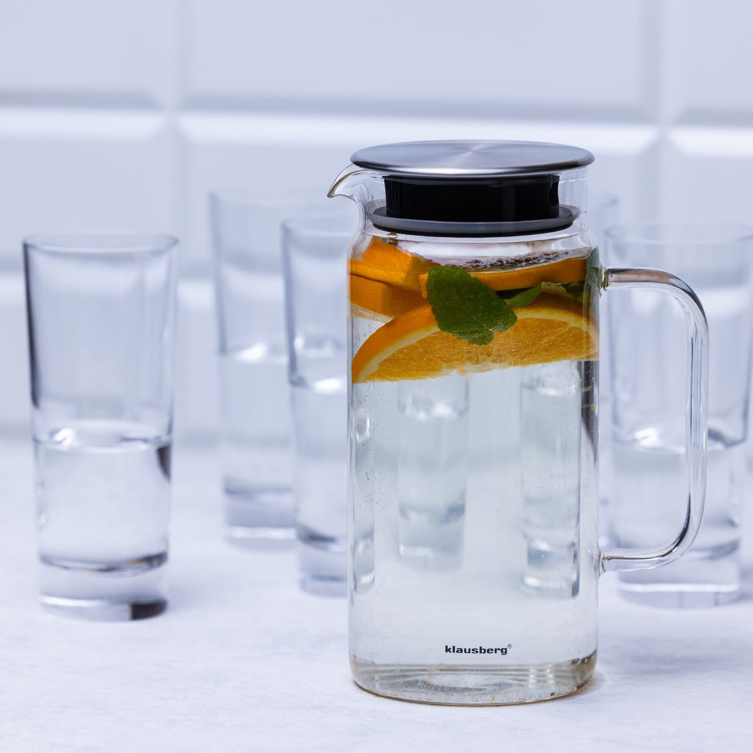 Carafa apa, KLAUSBERG, Sticla, 1.5 l, Transparent - eMAG.ro