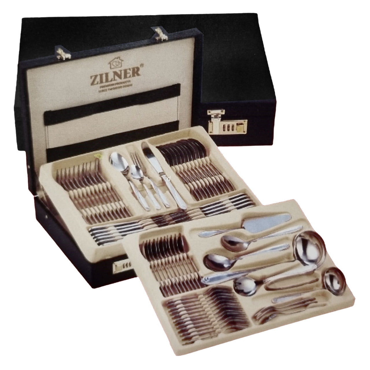 Комплект прибори за 12 души, Zilner, ZL-6508, Неръждаема стомана ...