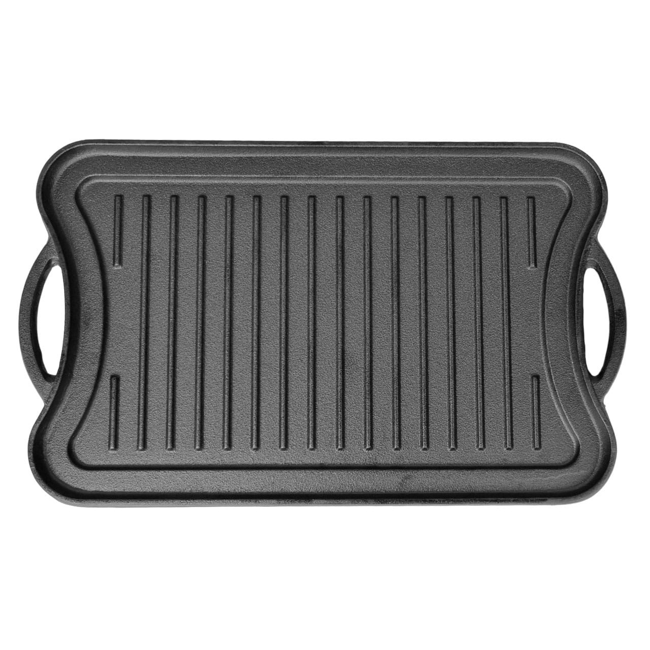 Placa grill cu doua fete pentru gratar, KRISBERG, Fonta, 42 x 26 cm ...