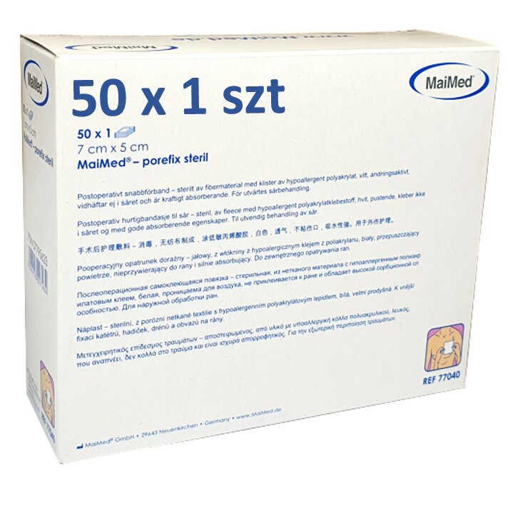 Set 50 pansamente sterile Porefix, MaiMed, Hipoalergenic, 7 x 5 cm, Alb ...
