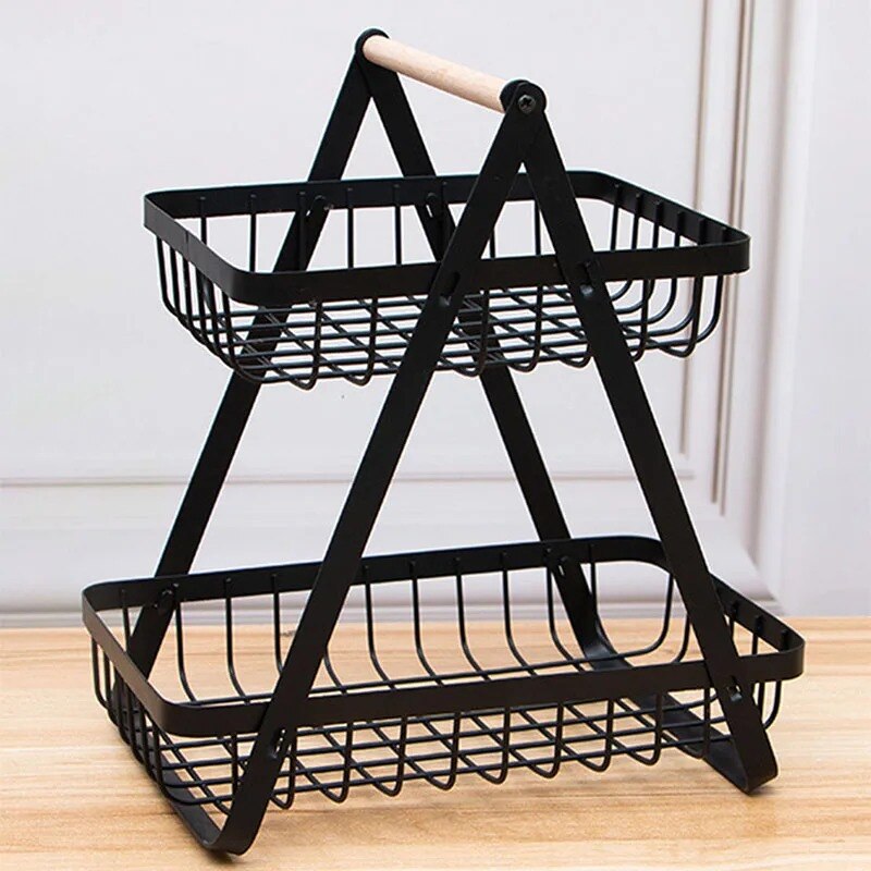 Cos de fructe dublu, ER4, Metal, Negru - eMAG.ro