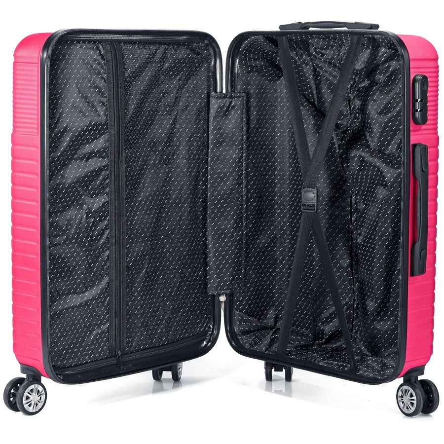 Set Trolere Benzi BZ 5747, ABS, 4 Roti Duble, 3 Piese, Roz - eMAG.ro