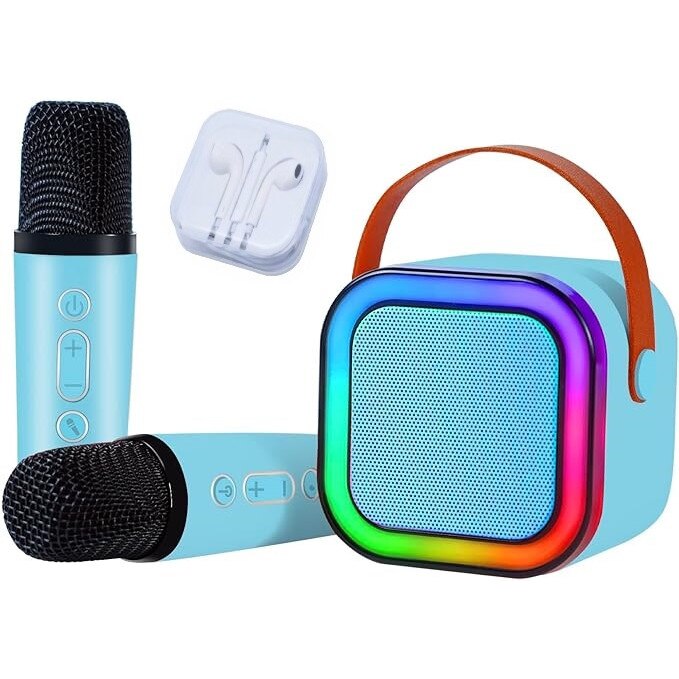 Set 2 Microfoane Karaoke cu boxa portabila OnePepito®, pentru copii ...