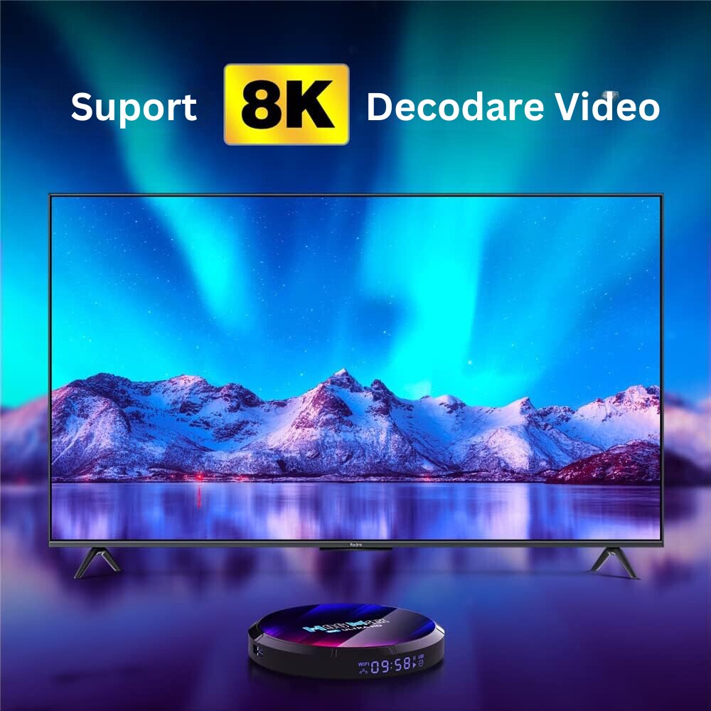 Mediaplayer H96 Max RK3528, Cu telecomanda, Android 13, Rezolutie 8K ...