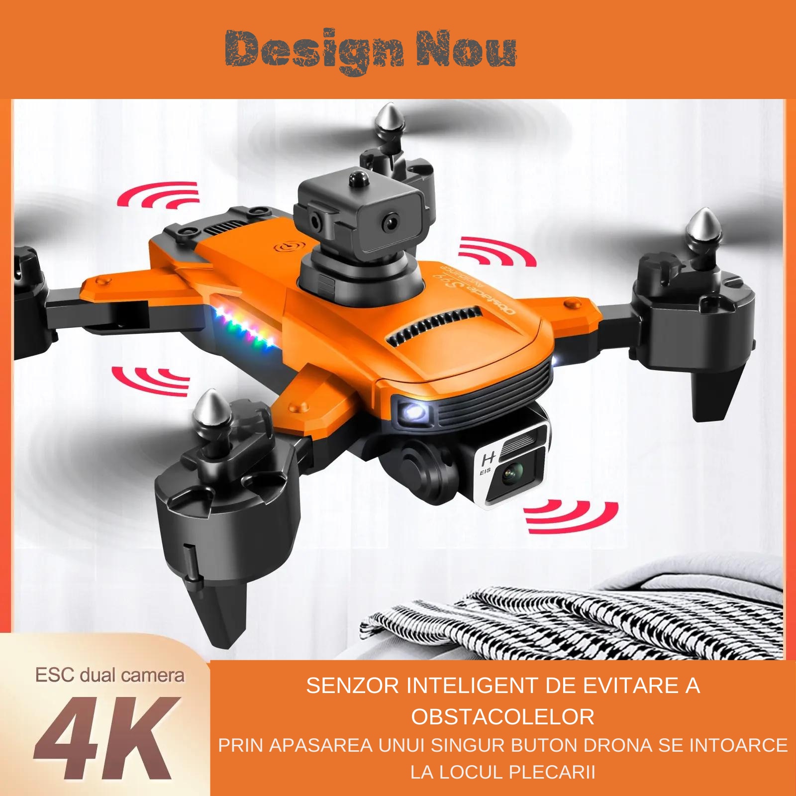 Drona RoHS™ S99 Max FLYAway pliabila, WiFi, Retur automat, Control ...