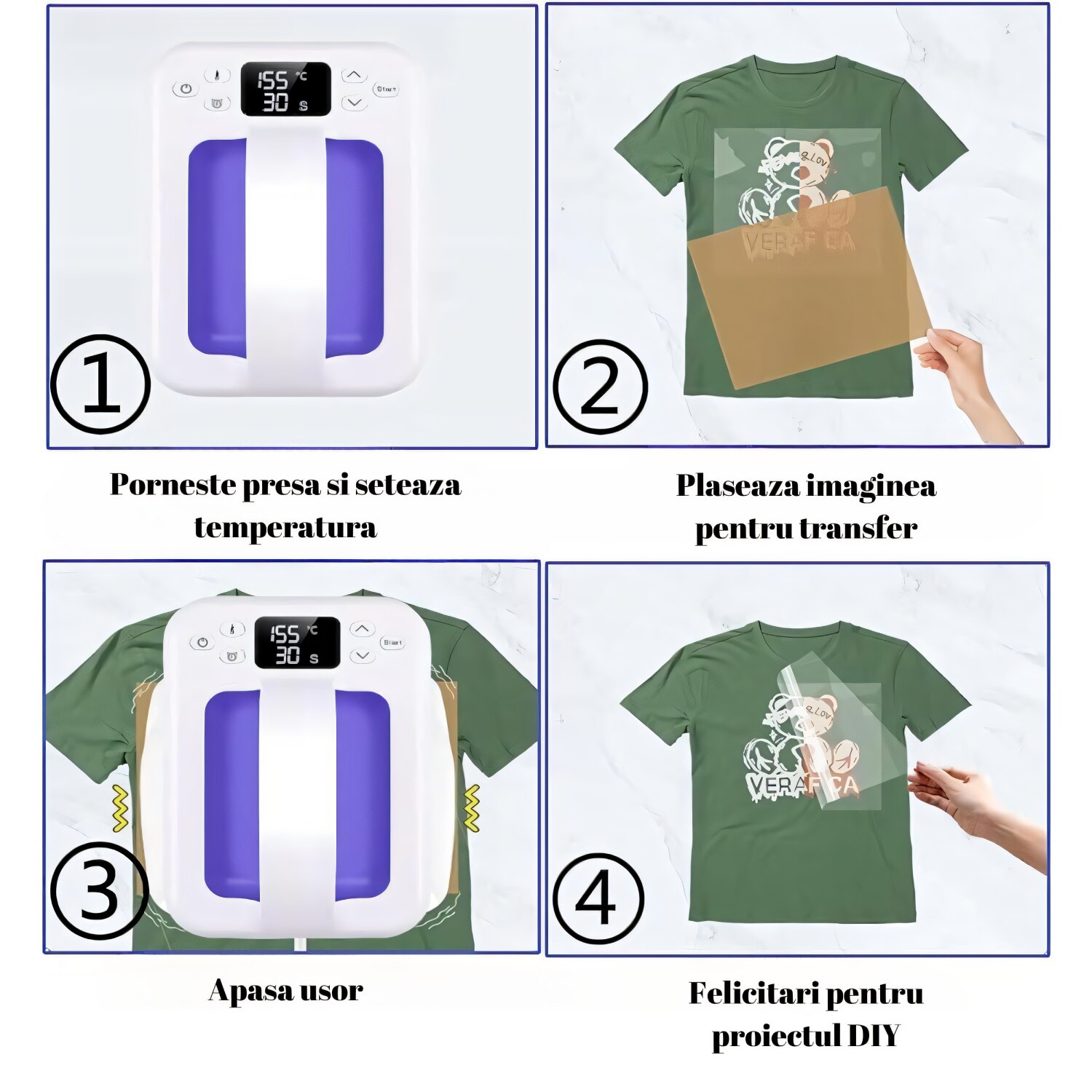 Presa imprimare termica, Zadabso®, multifunctionala, portabila, anti ...