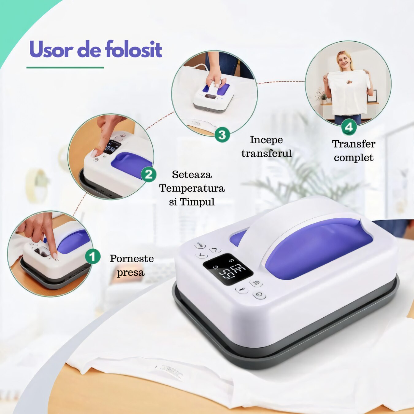 Presa imprimare termica, Zadabso®, multifunctionala, portabila, anti ...