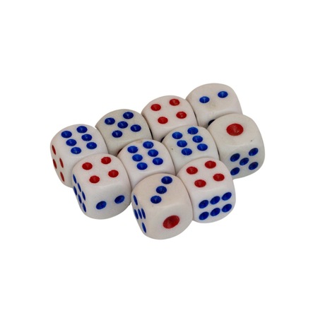 Set 10 zaruri, rosu / albastru, latura 1 cm, OnemisFlot - eMAG.ro