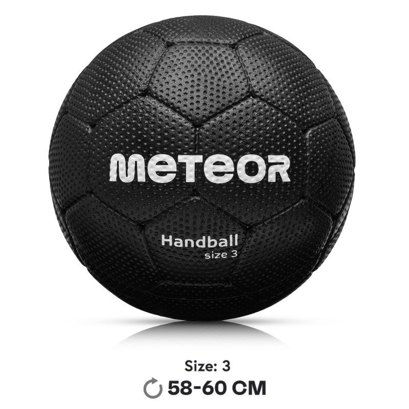 Minge handbal, Meteor, Cauciuc, Negru, 3 - eMAG.ro