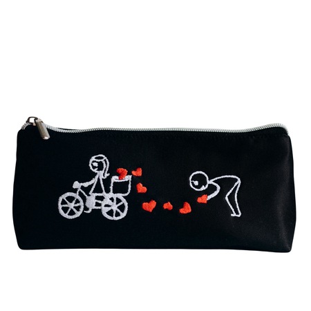 Portfard handmade, Atelier Diversis, negru, broderie mesaj - eMAG.ro