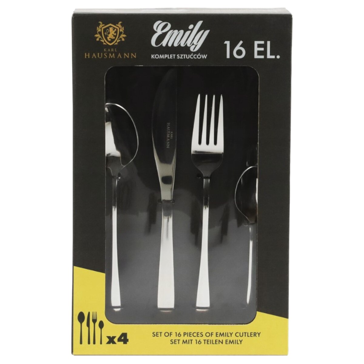 Set tacamuri pentru 4 persoane, 16 piese, inox, Emily, Karl Hausmann ...