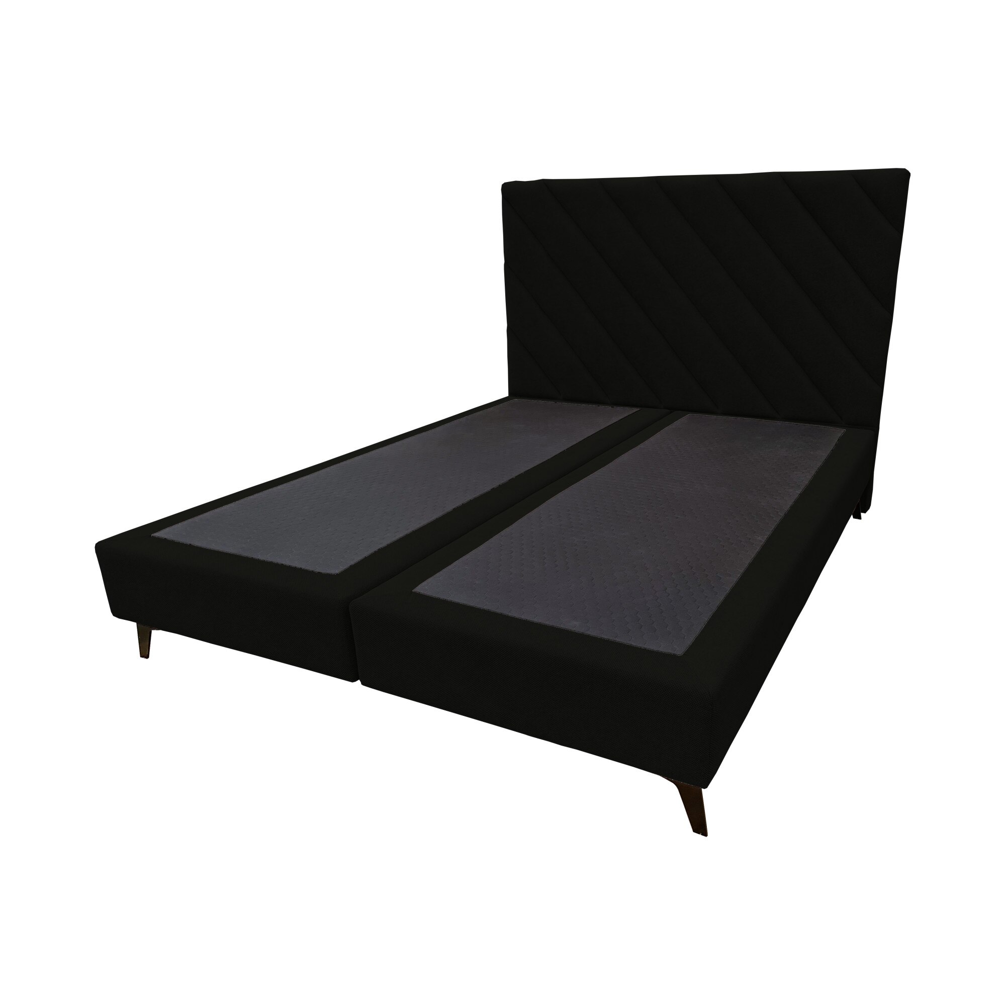 Pat tapitat Boxspring, Curio, Negru, C99, 160x200 cm - eMAG.ro