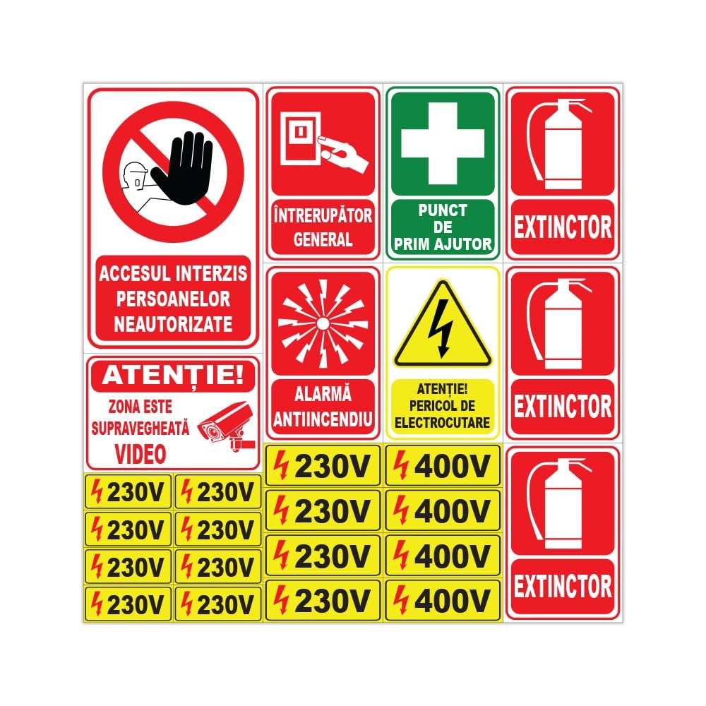 Set 35 Indicatoare obligatorii pentru Securitatea si Protectia Muncii ...