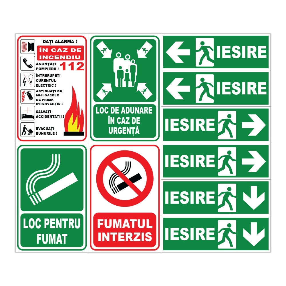 Set 35 Indicatoare obligatorii pentru Securitatea si Protectia Muncii ...