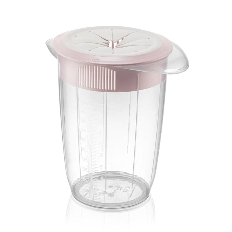 Bol gradat pentru mixer, capac inclus, 1.25 L, Transparent/Alb - eMAG.ro