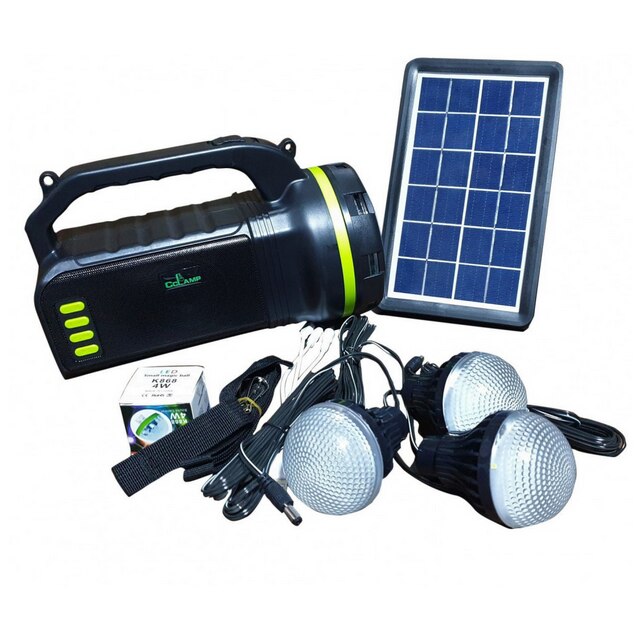 Lanterna cu incarcare Solara 2000A cu 3 becuri incluse, boxa cu ...