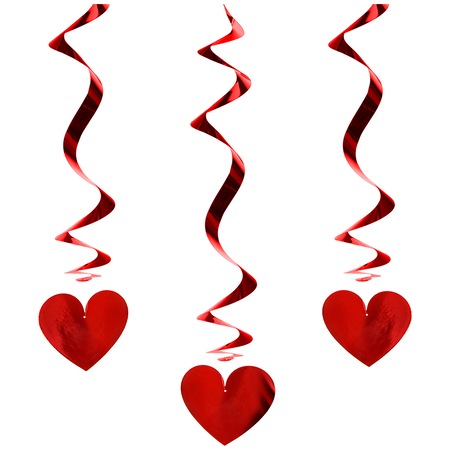 Set 3 decoratiuni inimioare rosii 60cm SWID14 - eMAG.ro