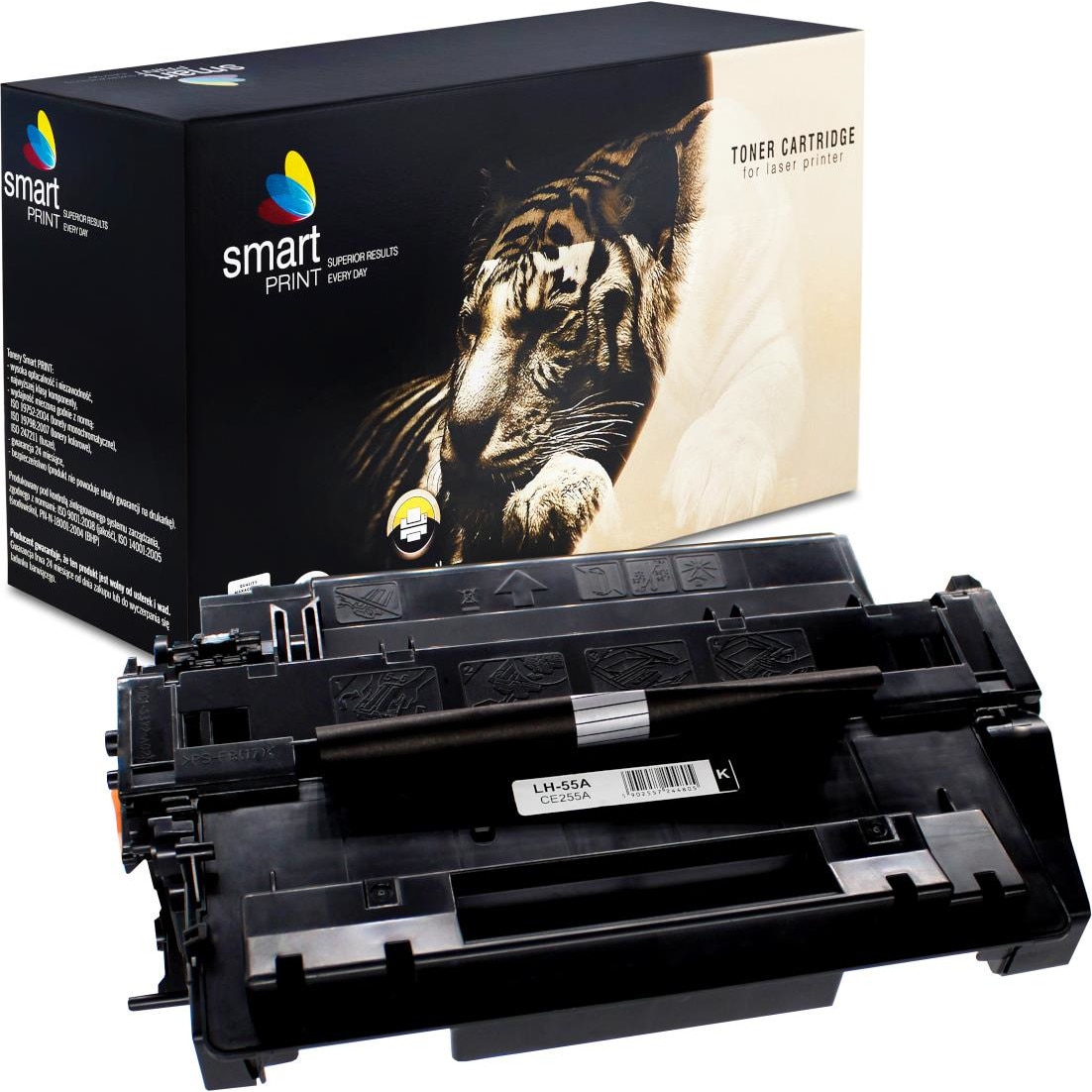 Toner pentru HP, CE255A/CRG724, Negru, 6000 pagini, Smart Print - eMAG.ro