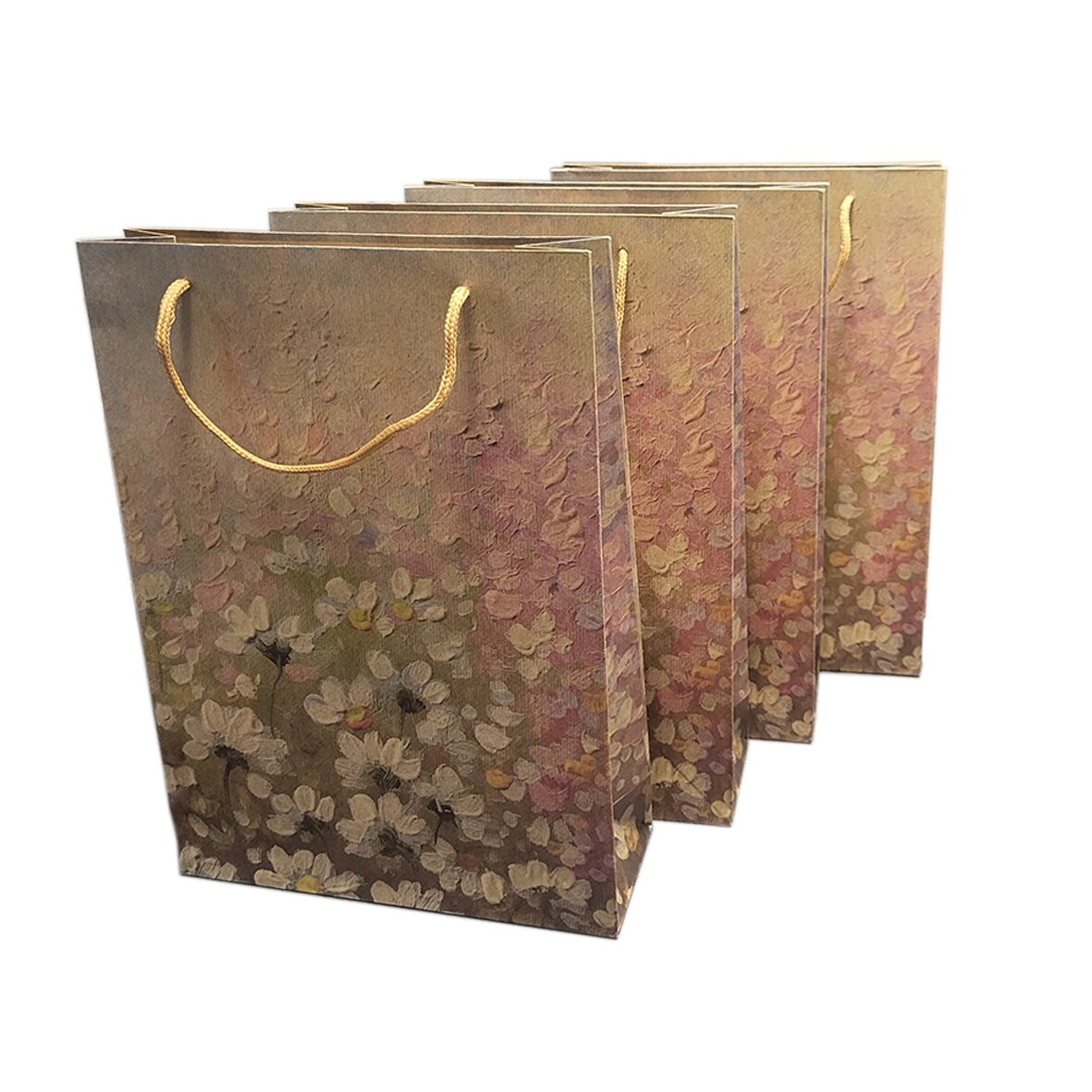 Punga cadou GN3XXL Lan cu flori, carton tare, 31.5x42x9.5 cm, set 4 buc ...