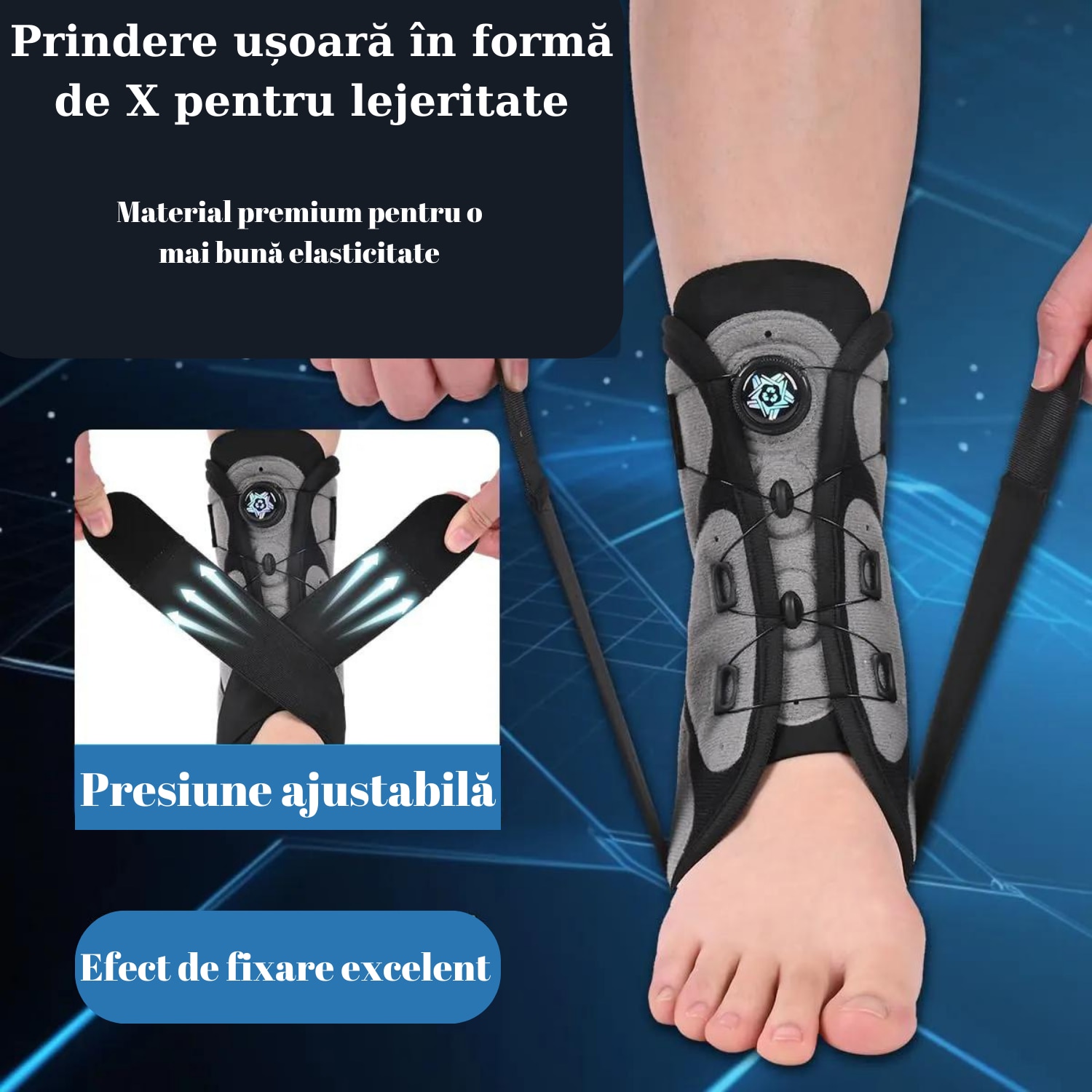 Orteza Glezna cu Benzi de Sustinere, Marime Universala, Protectie ...
