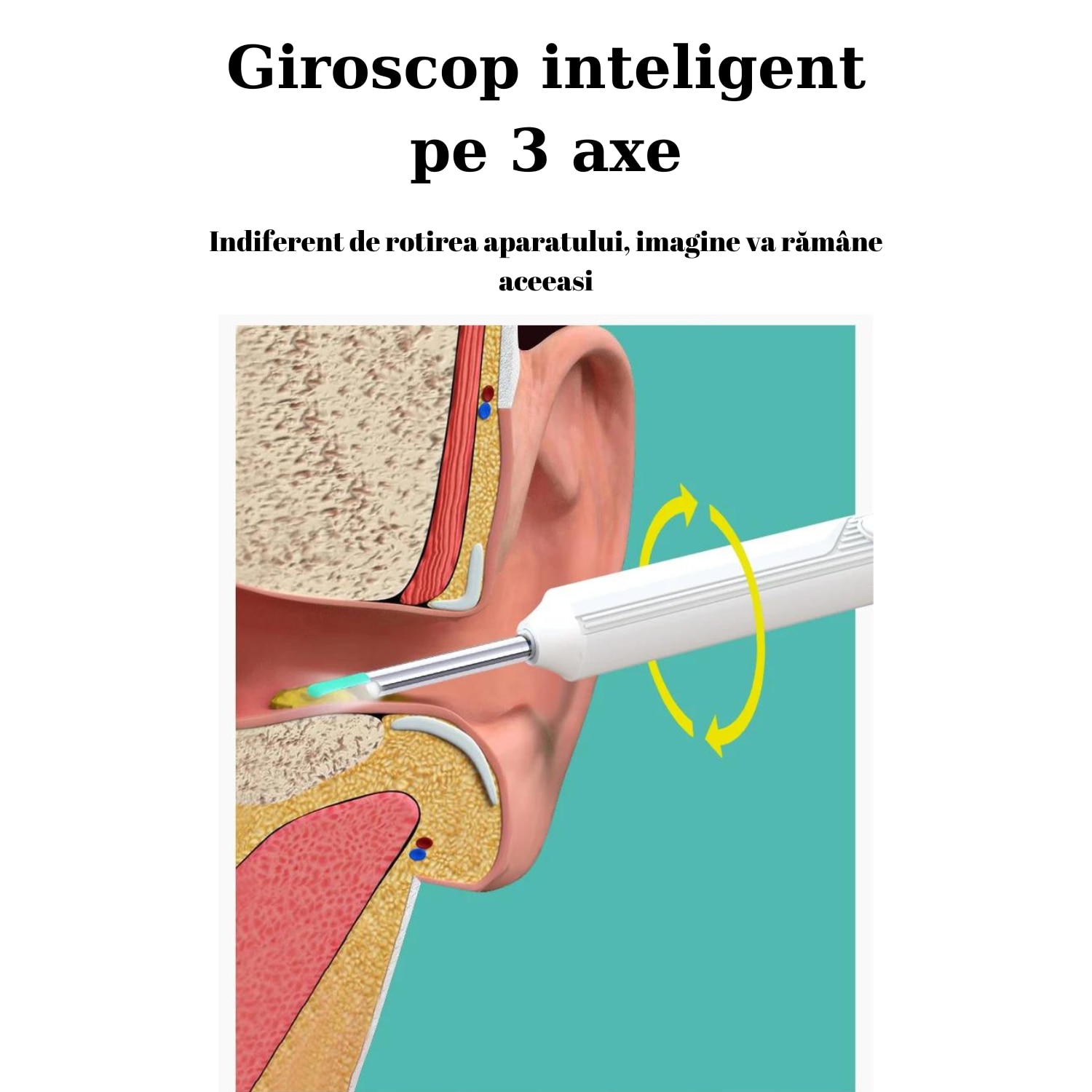 Aparat pentru Curatat Urechile, Camera Video de Inalta Definitie 1296P ...