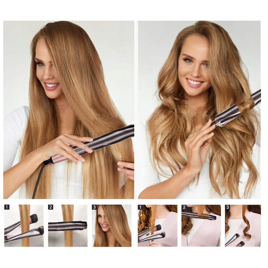 Placa de par 3 in 1, Zola®, pentru indreptare par, bucle si valuri ...