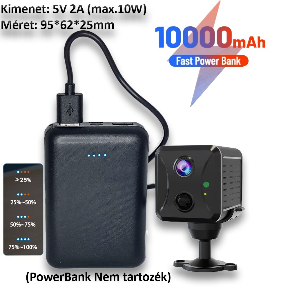 Безжична охранителна мини камера 2MP HD акумулаторна IP камера WiFi ...