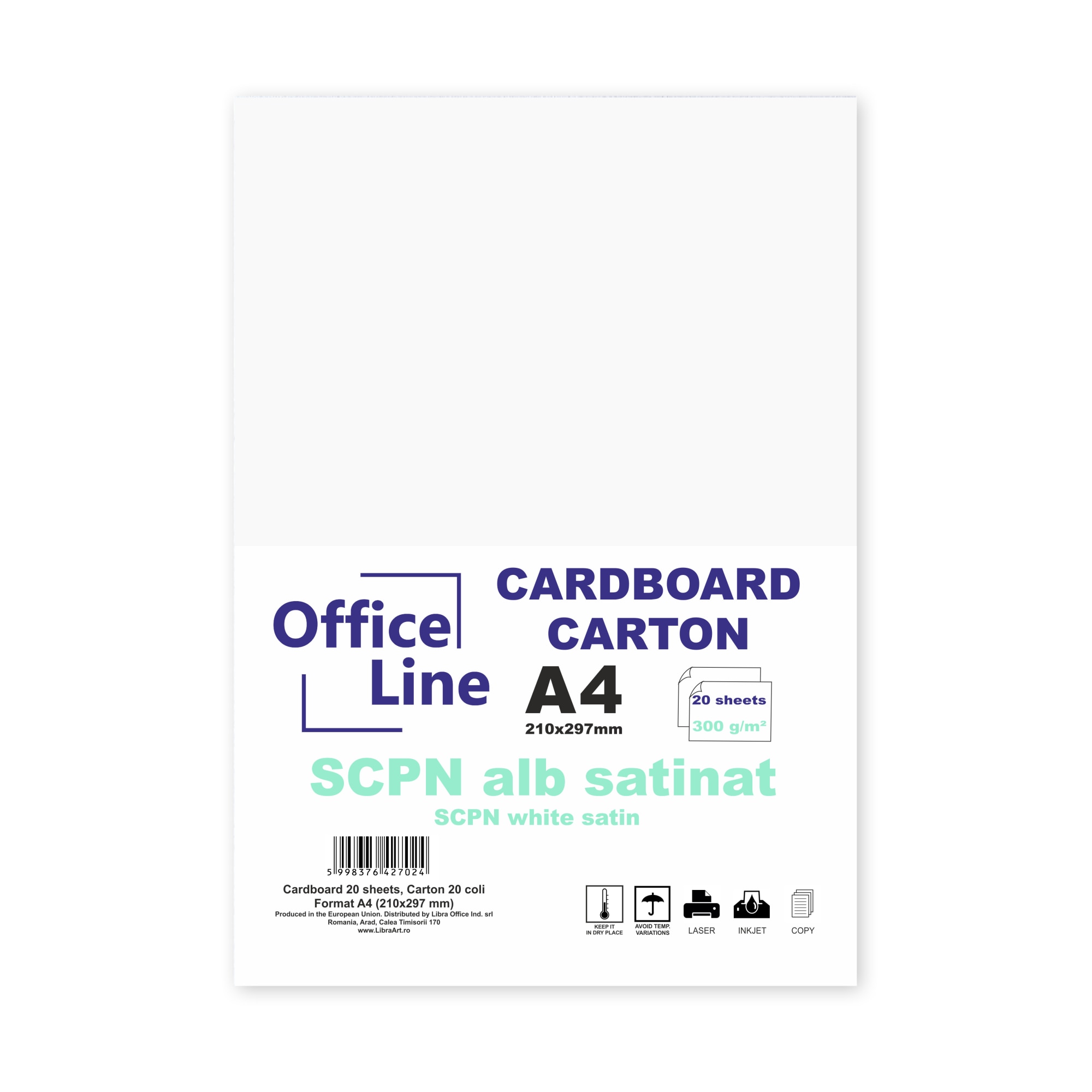 Carton A4 300gr SCPN alb satinat top.20 coli - eMAG.ro