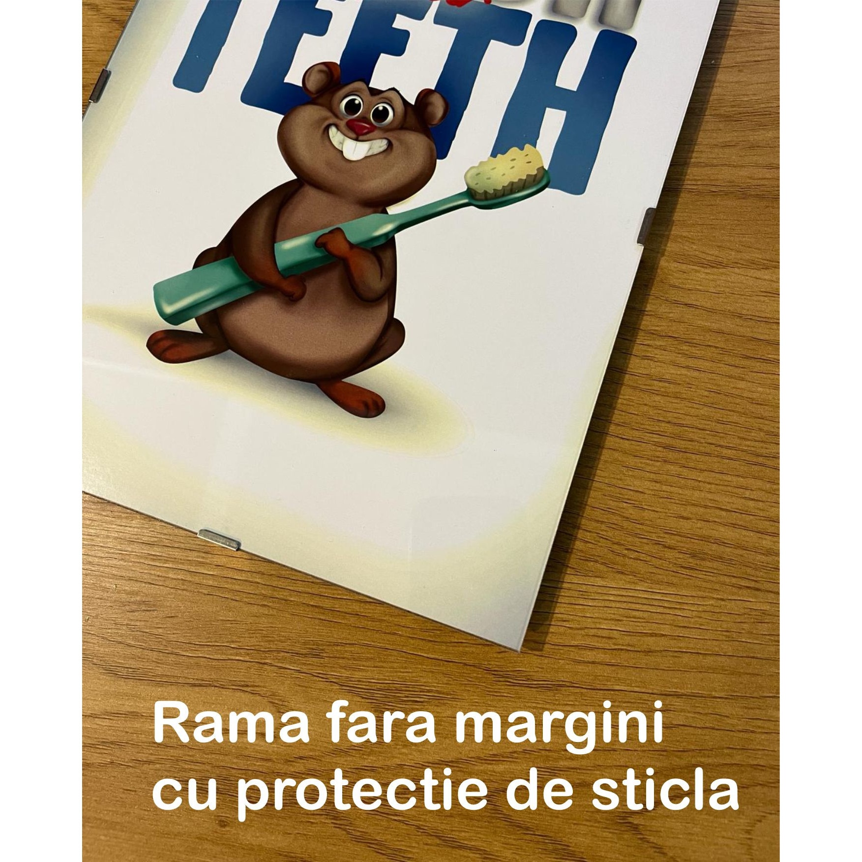 Комплект от 4 уникални мотивиращи детски картини на тема лична хигиена Изображения с животни