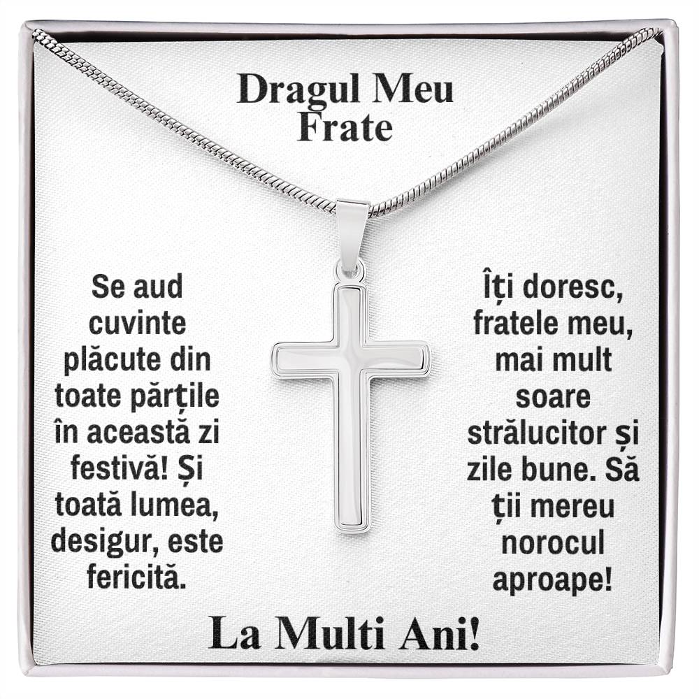 Colier, Lant plus Cruce, cu Mesaj "La Multi Ani!" pentru Frate, de la ...
