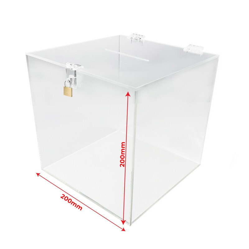 Urna cubica din plexiglas, latura 200mm, pentru tombole / donatii - eMAG.ro
