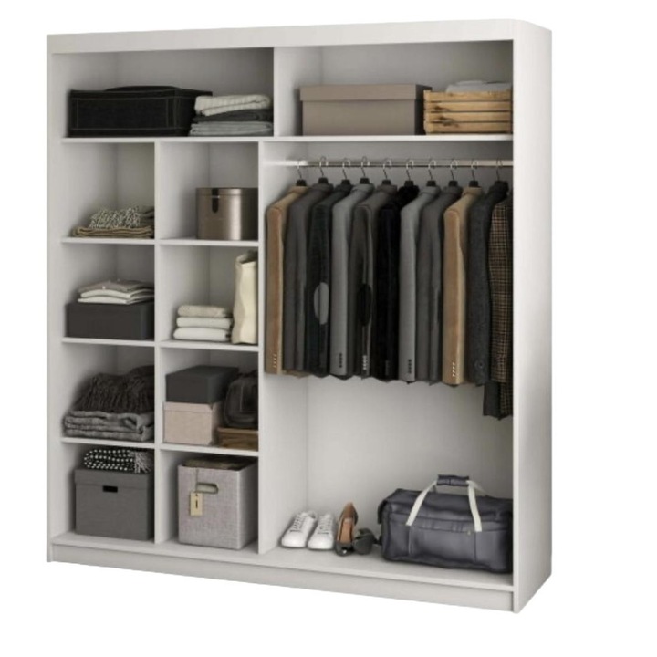 Dressing Alex Alb cu oglinda, 160x60x200cm - eMAG.ro