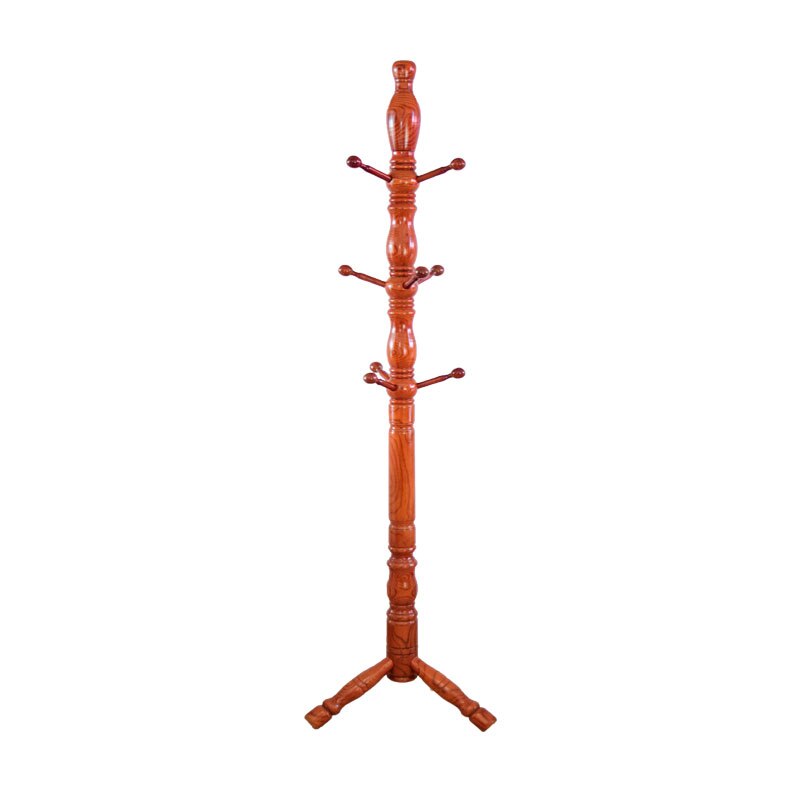 Cuier Pom Lemn Lucios 46x190 cm, cu agatatori nuanta maro deschis model ...